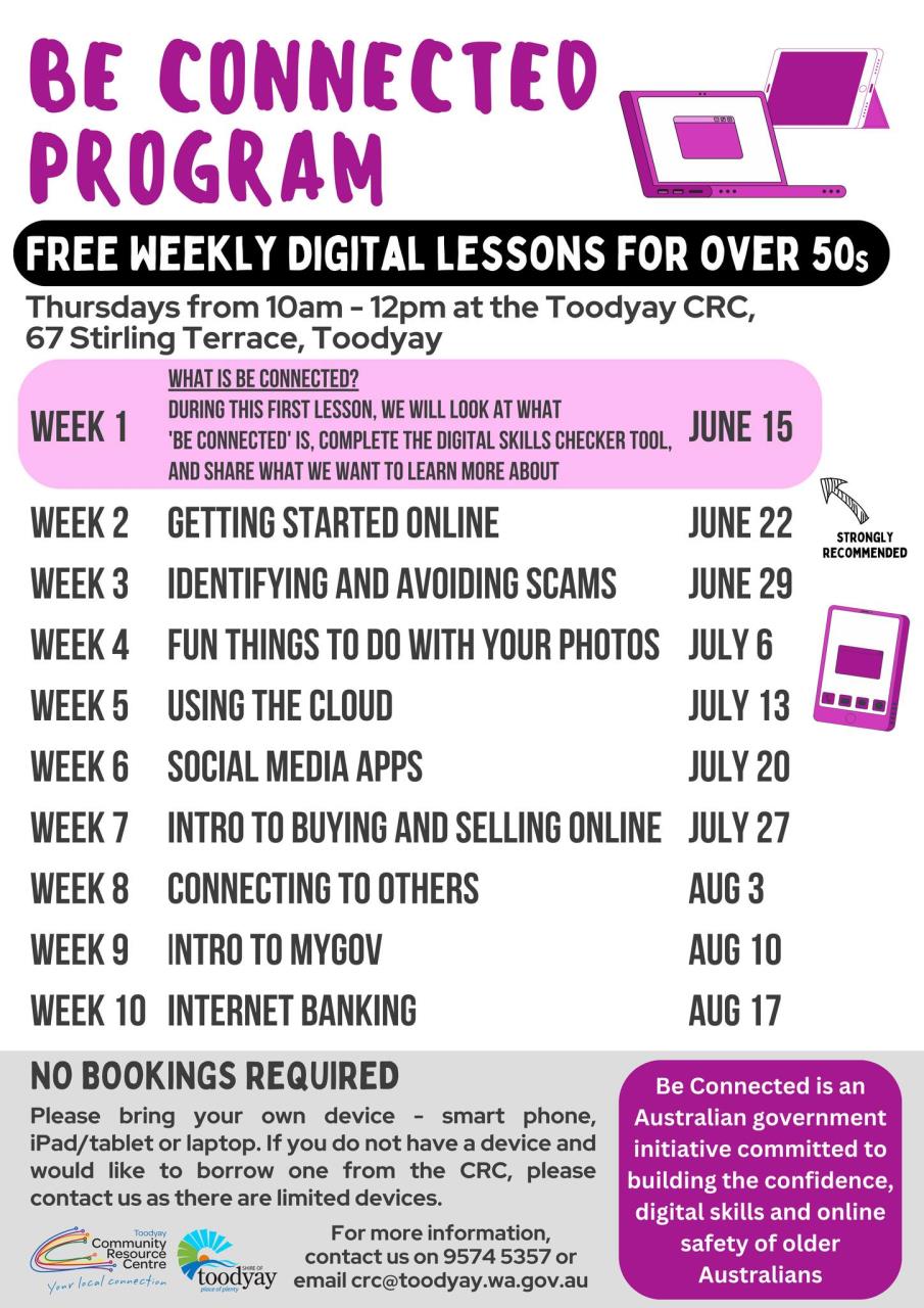 Be Connected Program – Weekly Digital Lessons » Shire of Toodyay