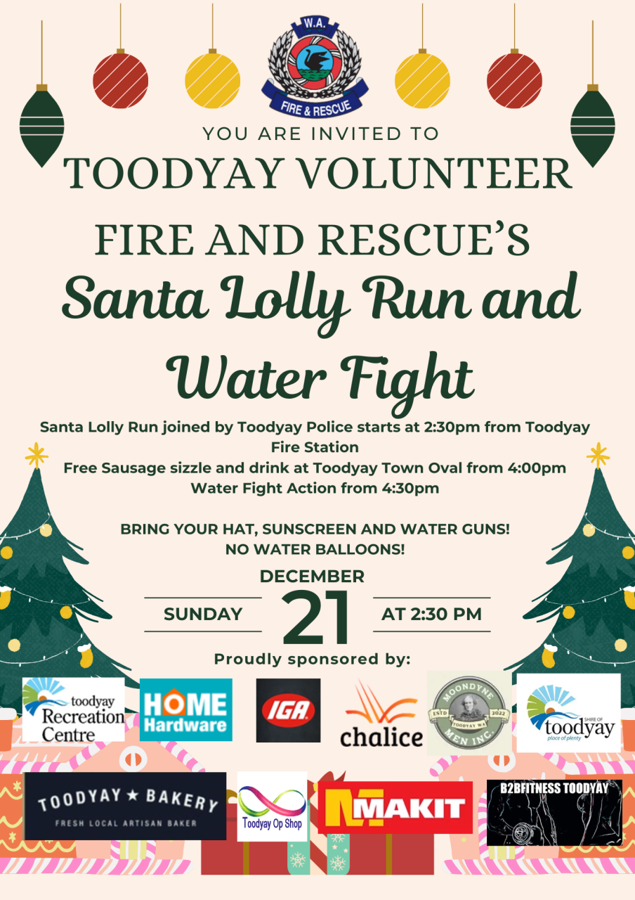 Toodyay Volunteer Fire & Rescue's: Santa Lolly Run and Water Fight ...