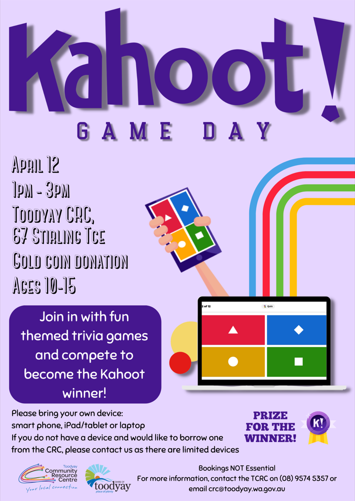 Kahoot! Game Day at the CRC » Shire of Toodyay